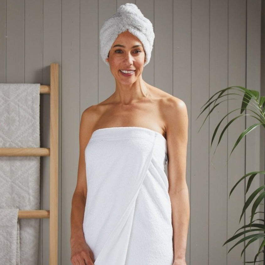 Ladies Cotton Towel Wrap | Velcro Adjustable Towel – Allure Bath Fashions